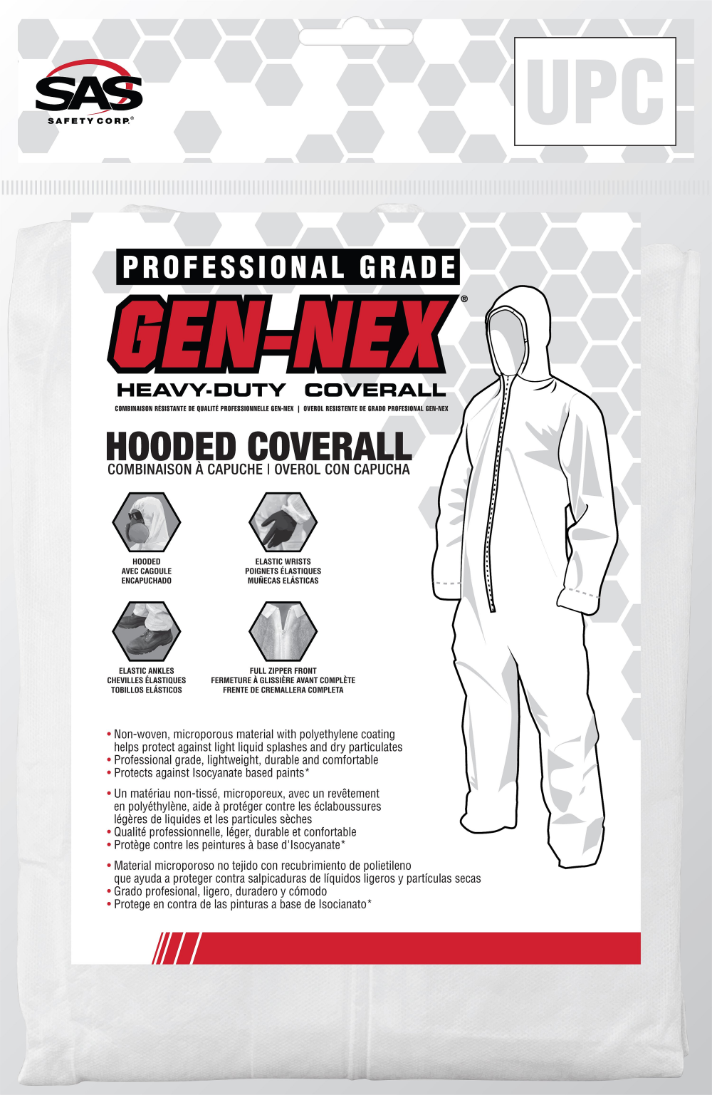 "Hooded Style" SAS Gen-Nex All Purpose Coveralls ( Case / 24 )