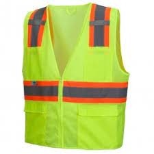 Pyramex RVZ2310 Hi-Viz All Mesh Lime Vest with Contrasting Reflective Tape