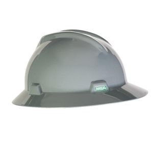 Full Brim MSA Hard Hat, Navy Gray MSA 475367