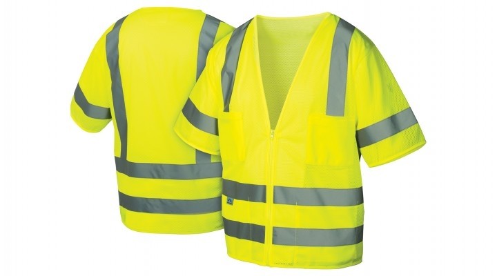 Pyramex RVZ3110 Type R - Class 3 Hi-Vis Lime Safety Vest